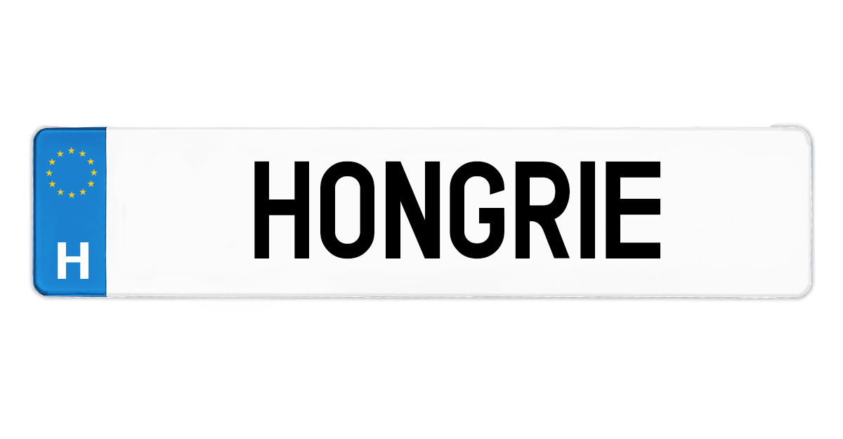 Plaque d'immatriculation Hongrie