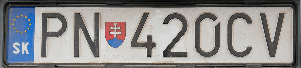 Plaque d'immatriculation Slovaquie