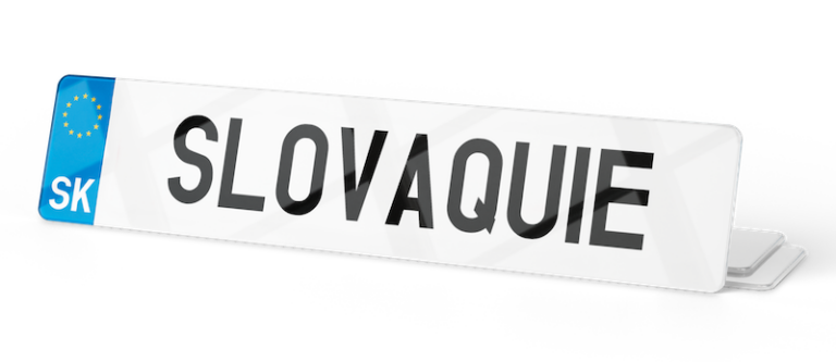 Plaque d'immatriculation Slovaquie